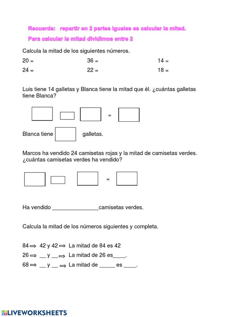 mitad , tercio y cuarto division | PDF