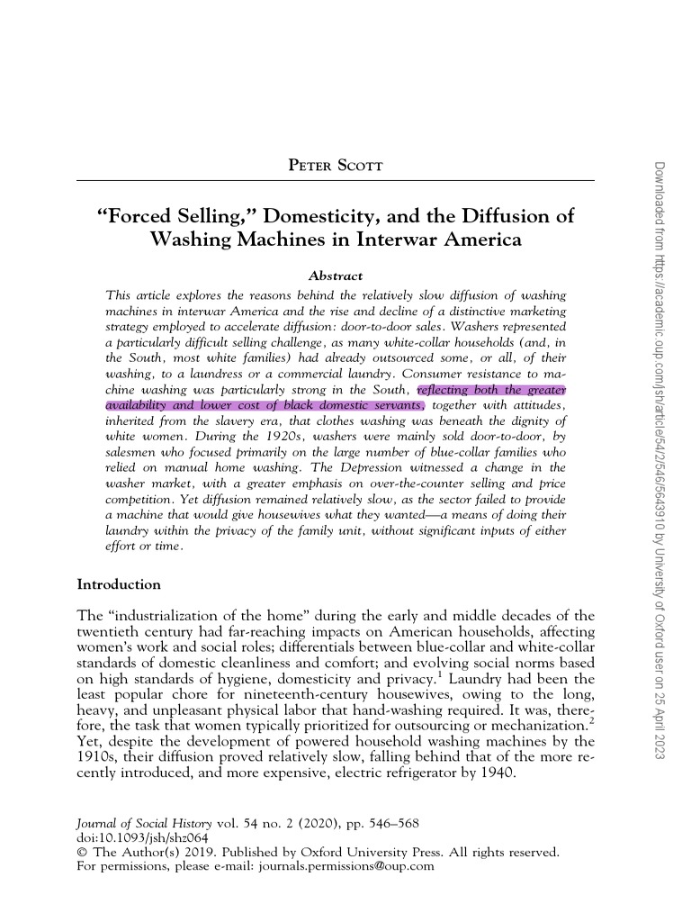 Washing Machine Sales in Interwar America | PDF