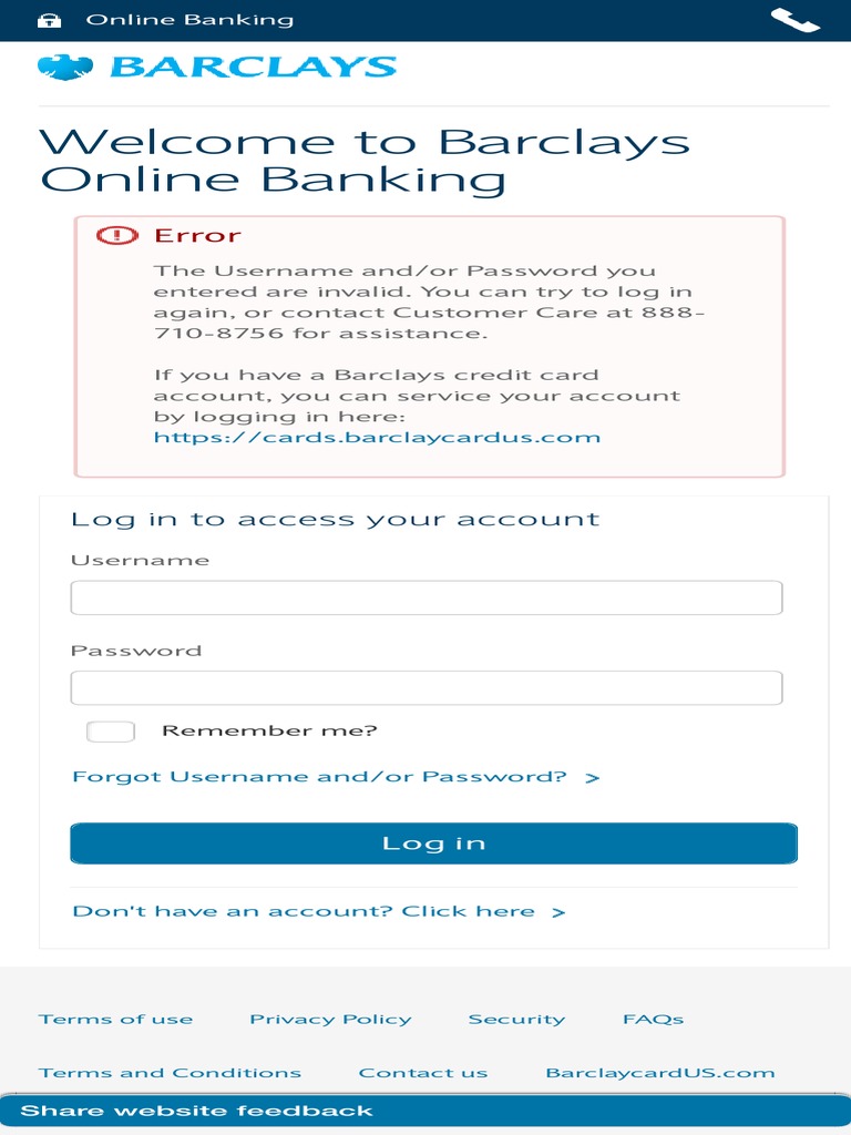 Barclays - Welcome To Barclays Online Banking | PDF