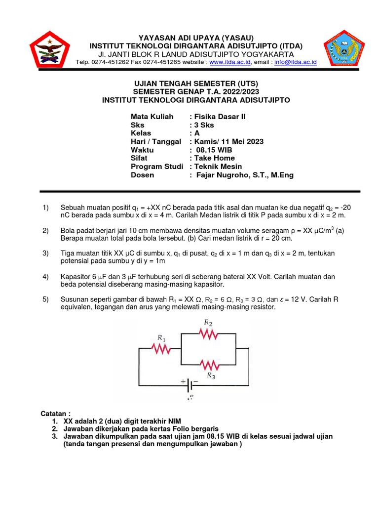 UTS Fisika Dasar II 2023 | PDF