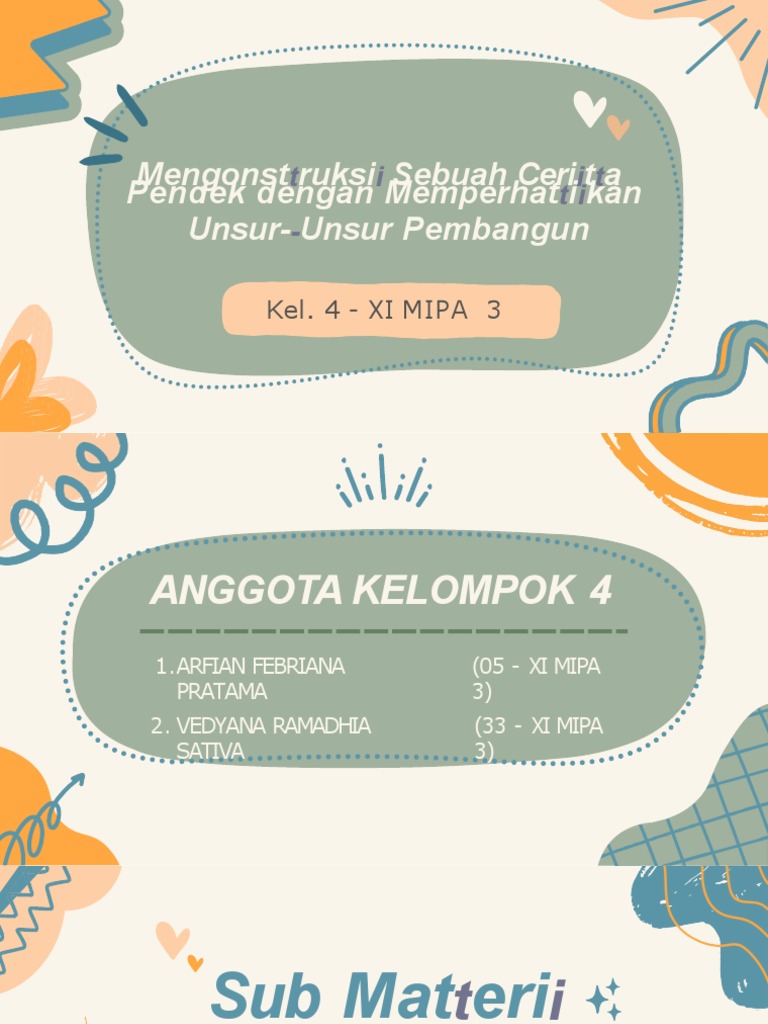 Xi Mipa 3 - Cerpen Sub Bab 4 | PDF