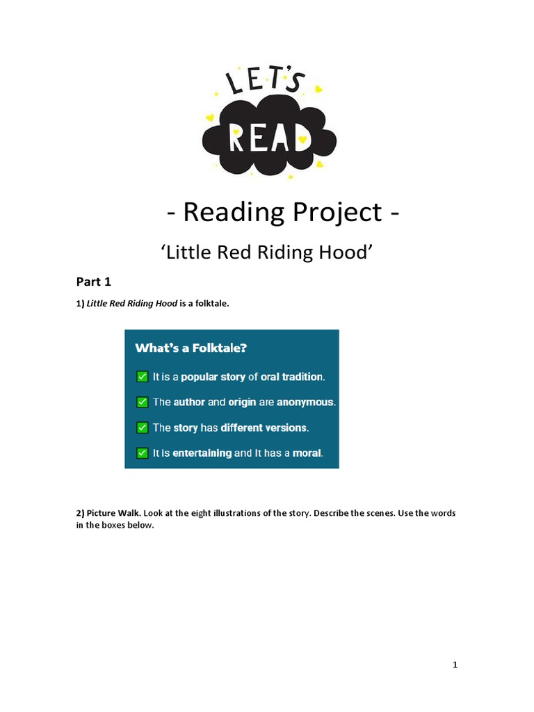 Reading Project Little Red Riding Hood Activities | PDF
