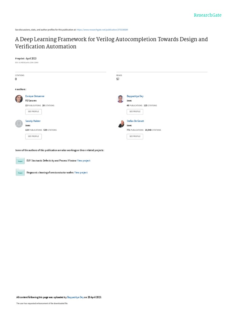A Deep Learning Framework For Verilog Autocompleti | PDF | Hardware Description Language ...