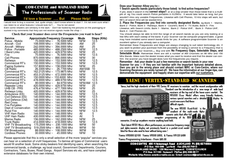 Scanner Frequencies | PDF