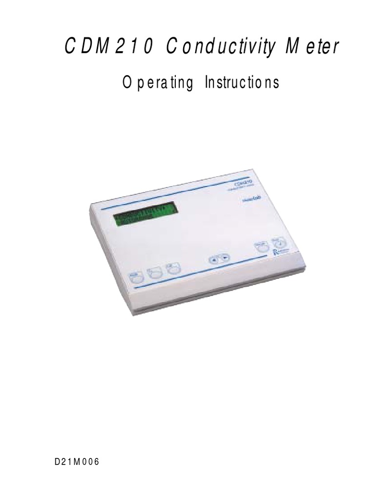CDM210 Conductivity Meter | PDF | Electricity | Physical Sciences