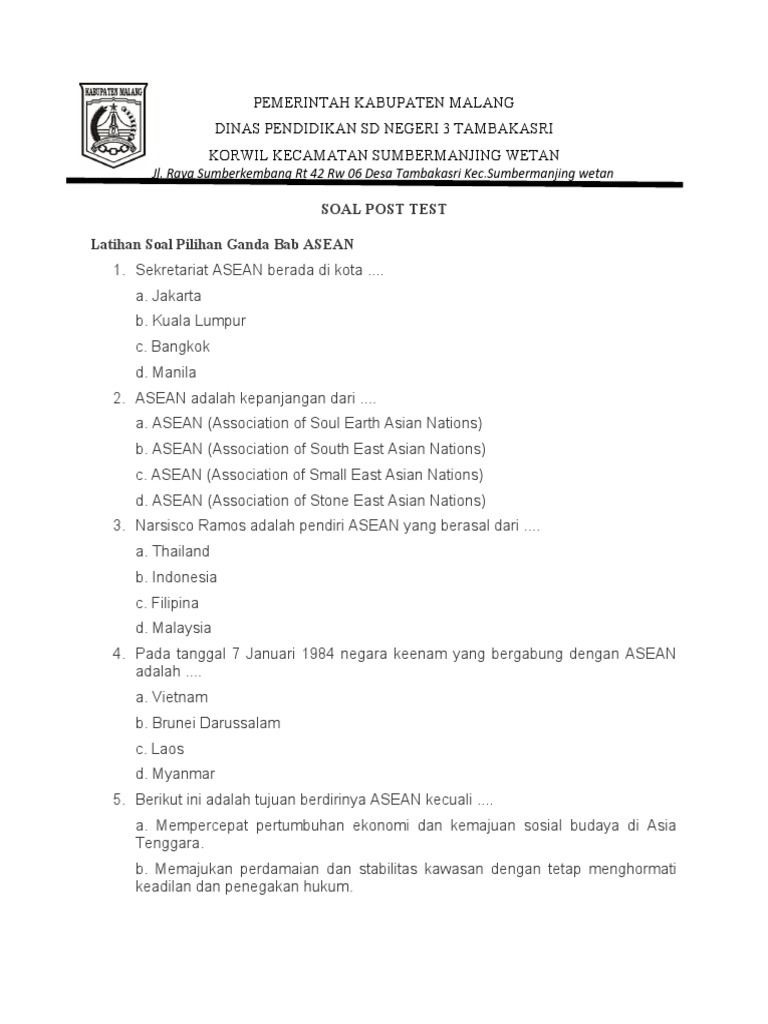 Soal Post Test | PDF