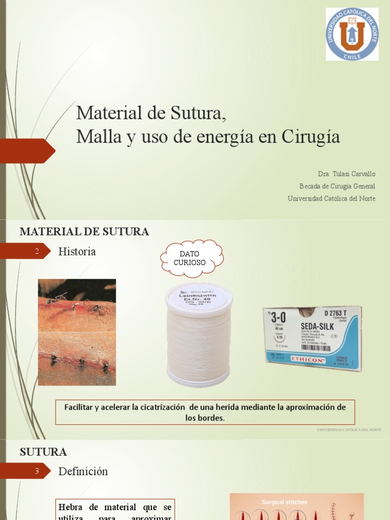 Seminario 1 Material de Sutura | PDF | Sutura Quirúrgica | Anatomía