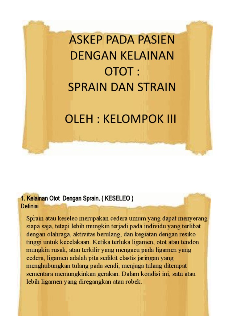 Kelompok 3 Sprain Dan Strain | PDF