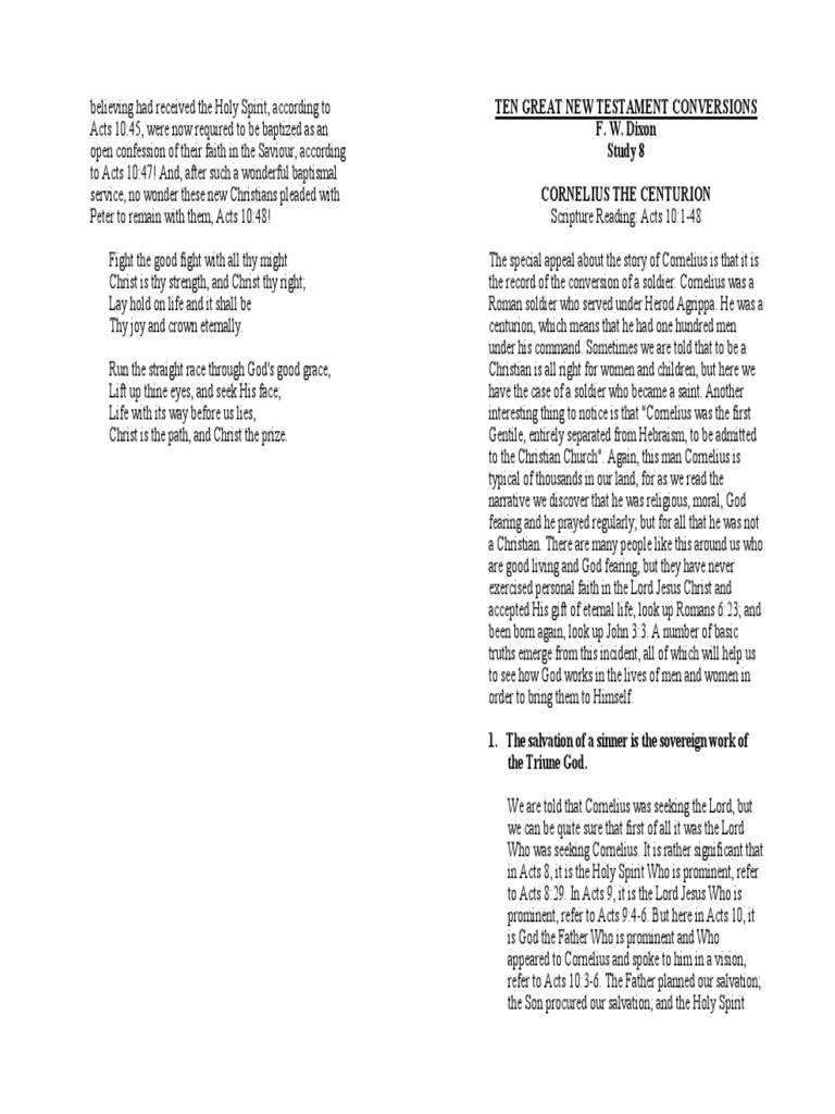 Cornelius' Conversion: Acts 10 Study | PDF | Acts Of The Apostles | Jesus