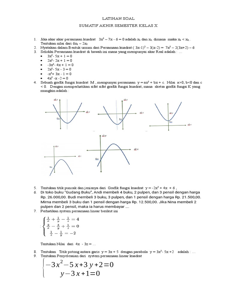 Latihan Soal Sat X - 2023 | PDF