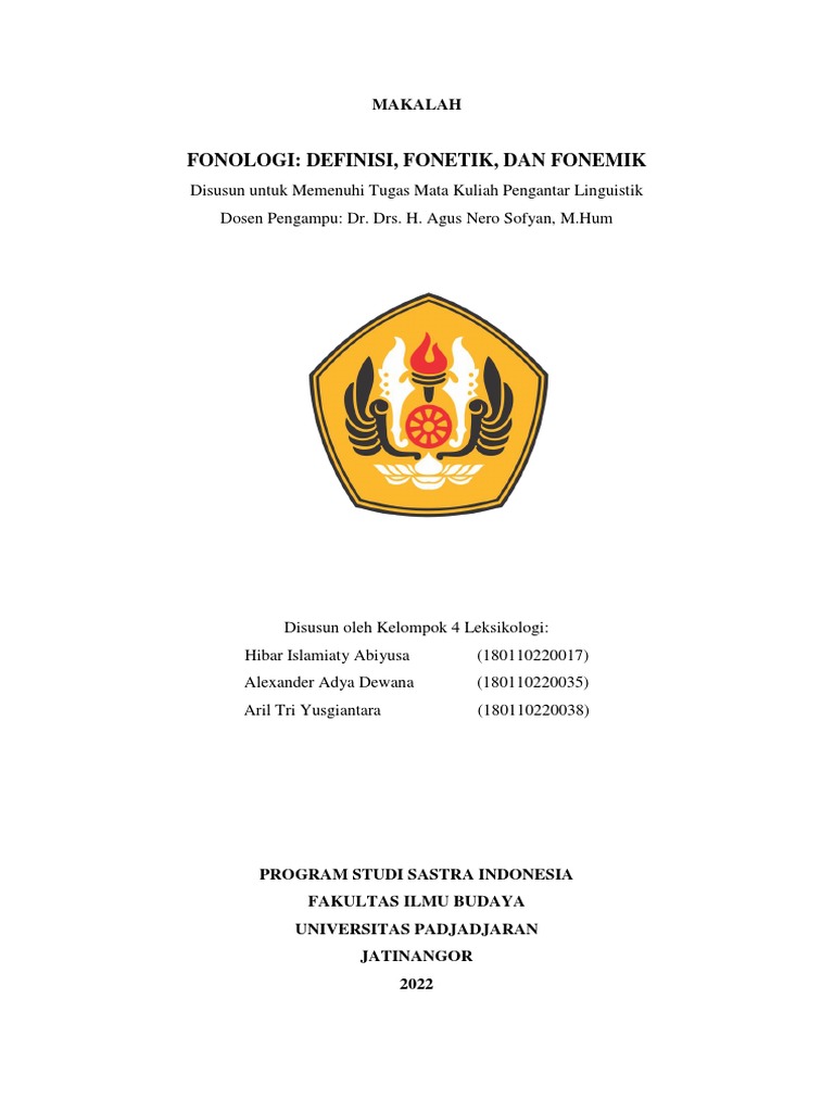 Contoh Makalah Fonologi | PDF | Seni & Disiplin Bahasa