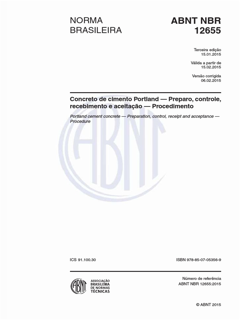 NBR 12655 - 2015 Preparo, Controle e Recebimento | PDF