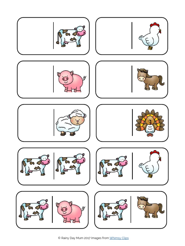 Farm Animal Domino | PDF
