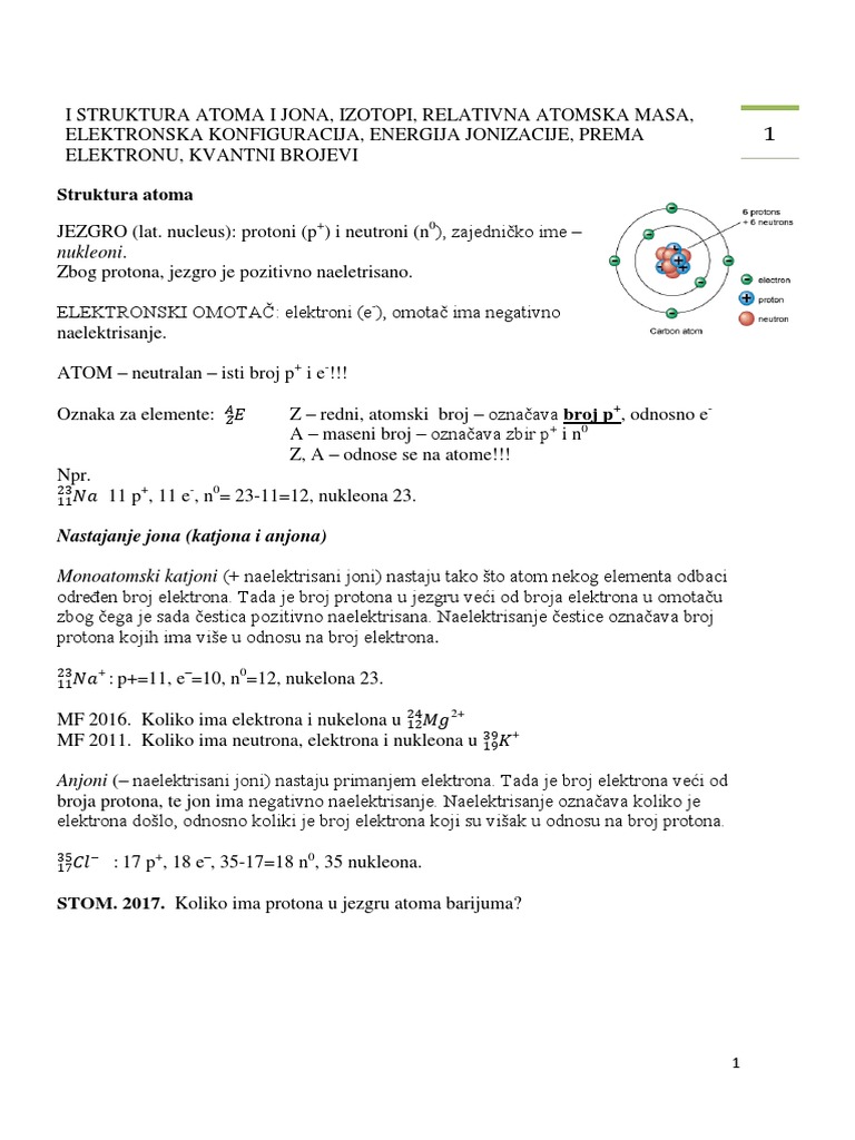 Skripta Za Pripremu Prijemnog Ispita Iz Hemije Neorganski Deo | PDF