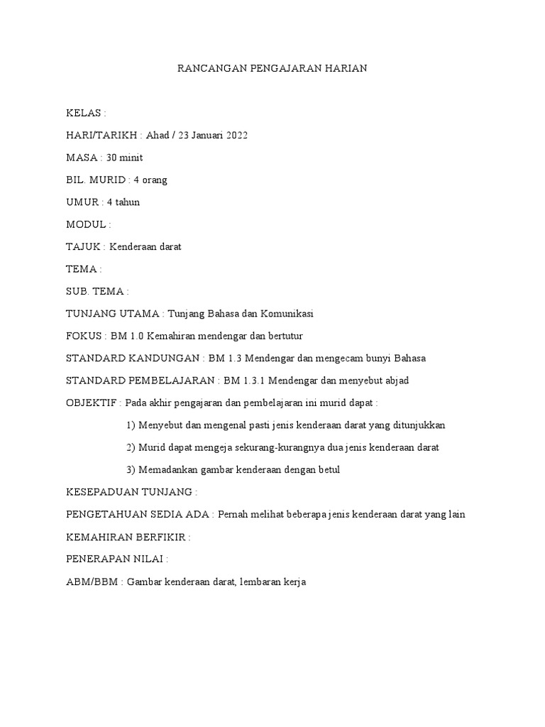 RPH Acha Minggu 5 | PDF