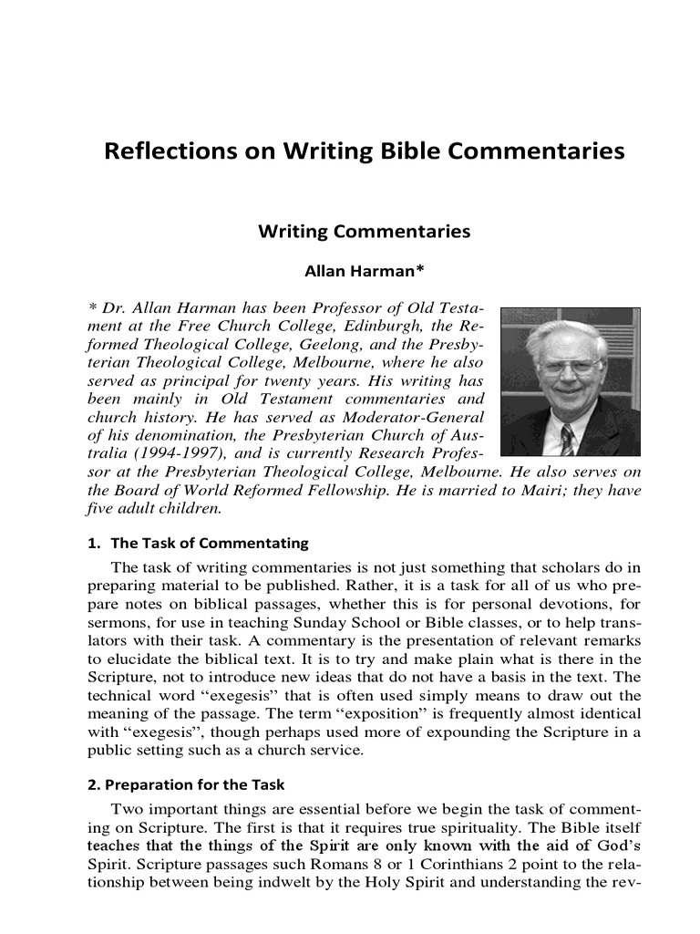 Writing Effective Bible Commentaries | PDF