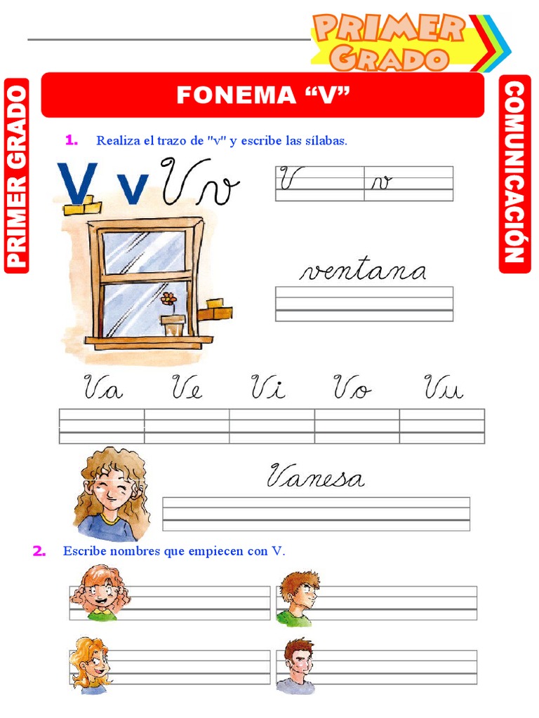 Fonema-V-para-Primero-de-Primaria (1) | PDF
