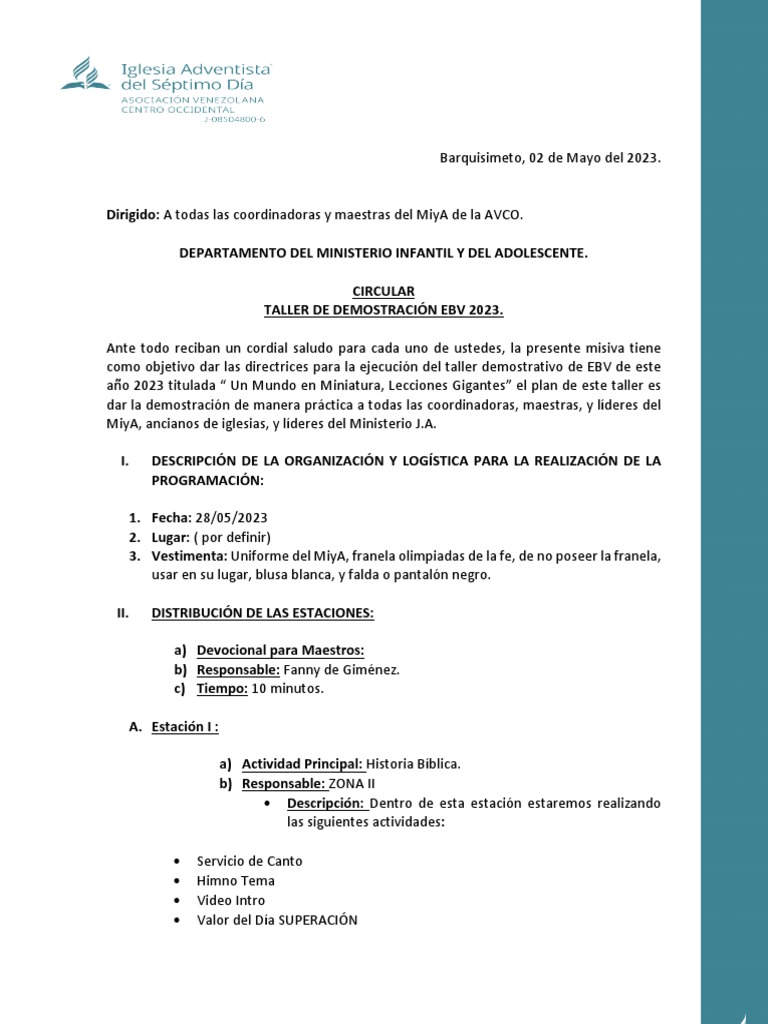 Taller EBV 2023: Un Mundo en Miniatura | PDF