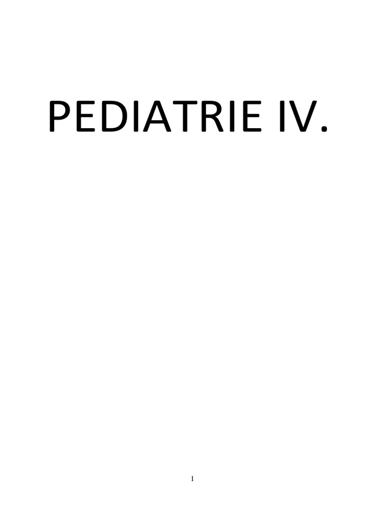Pediatrie IV | PDF