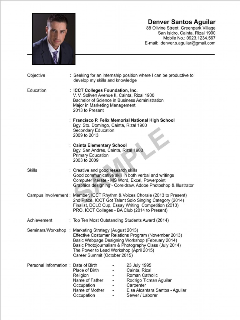 SIP-Resume-Sample-1 | PDF