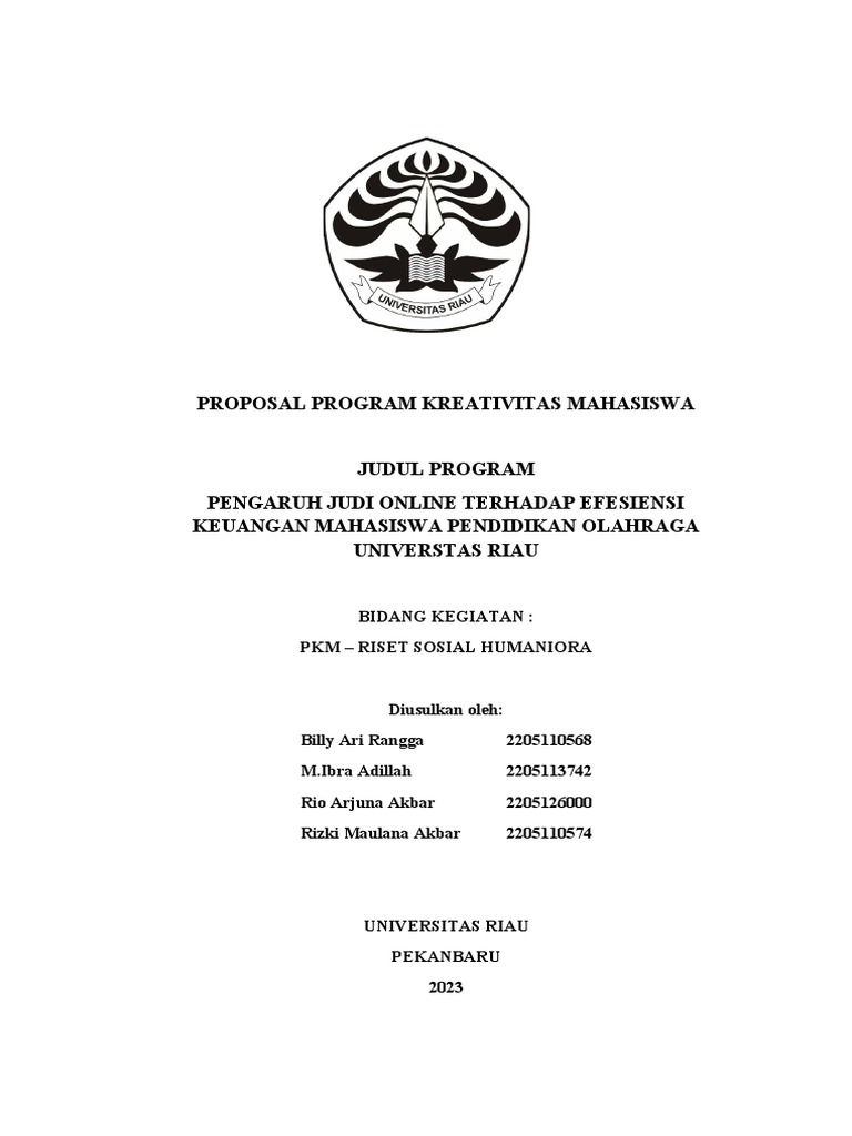 Proposal PKM RSH Judi Online | PDF