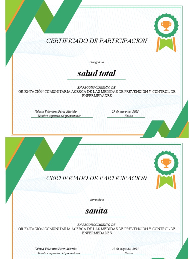 Certificado de Participacion | PDF