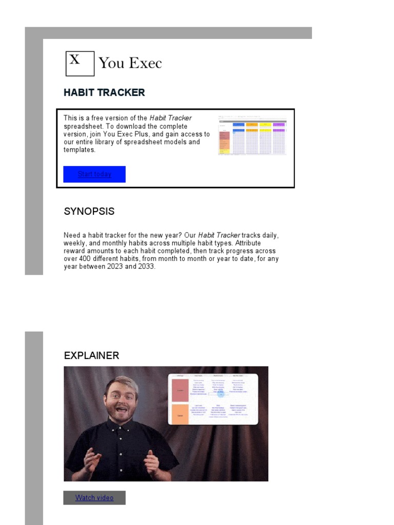 You Exec - Habit Tracker Free | PDF