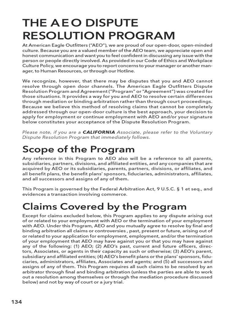 AEO Dispute Resolution Program | PDF | Arbitration | Mediation