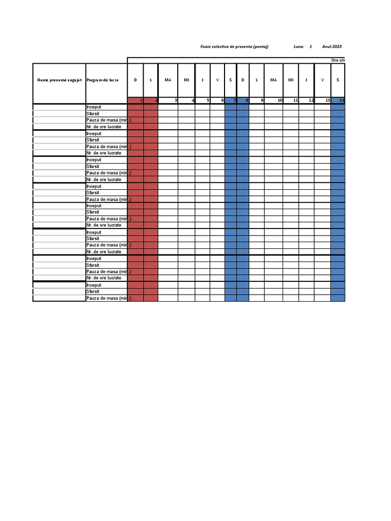 PONTAJ 2023 SEMESTRUL 2 | PDF