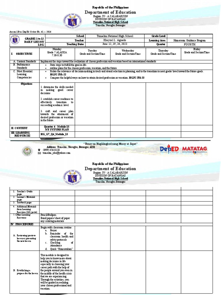 Department of Education: Republic of The Philippines | PDF | Goal ...