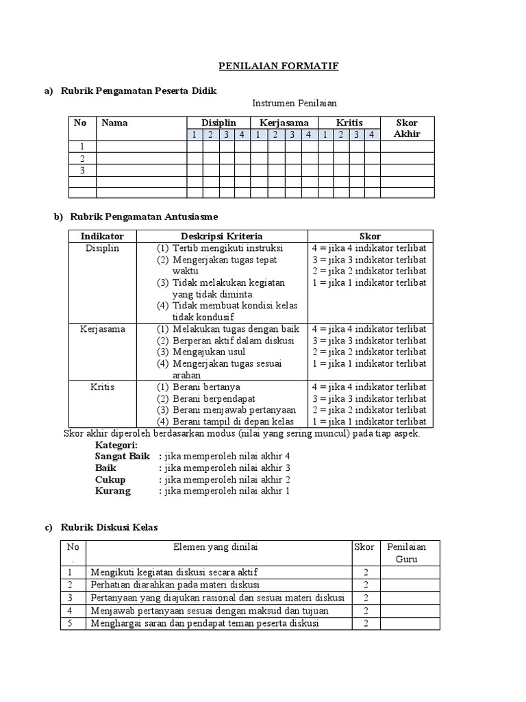 Penilaian Formatif | PDF