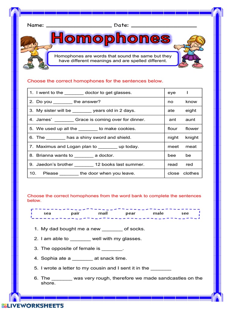 Homophones | PDF