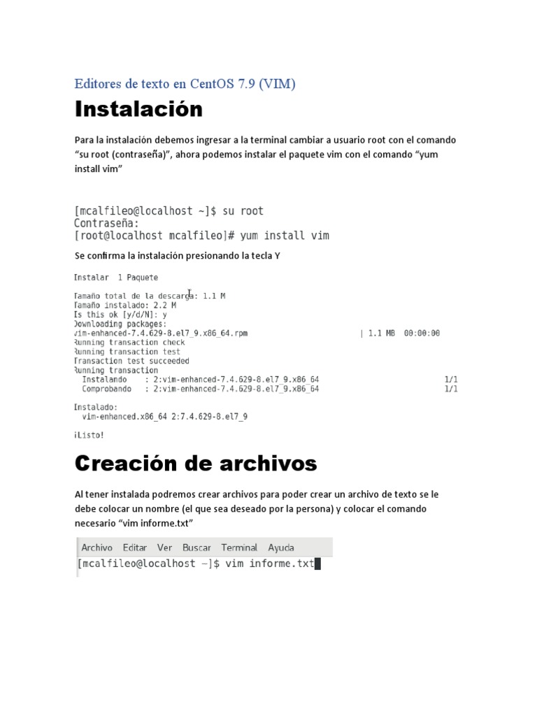 Editar Archivos en CentOS con VIM | PDF | Juegos y actividades | Informática