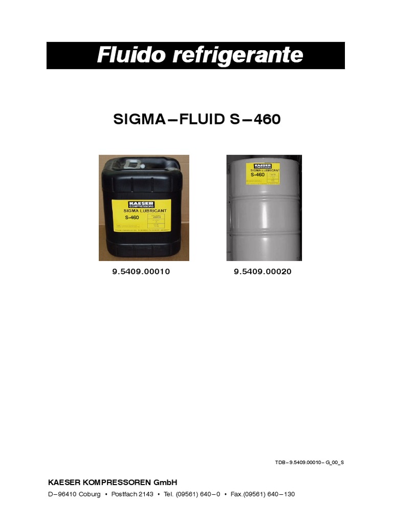 Fluido Refrigerante Sigma S-460 | PDF