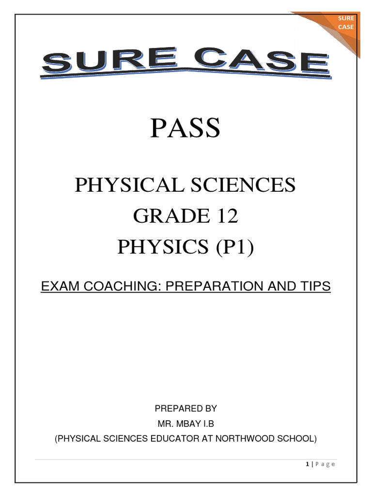 Sure Case Physics Grade 12 | PDF | Force | Velocity