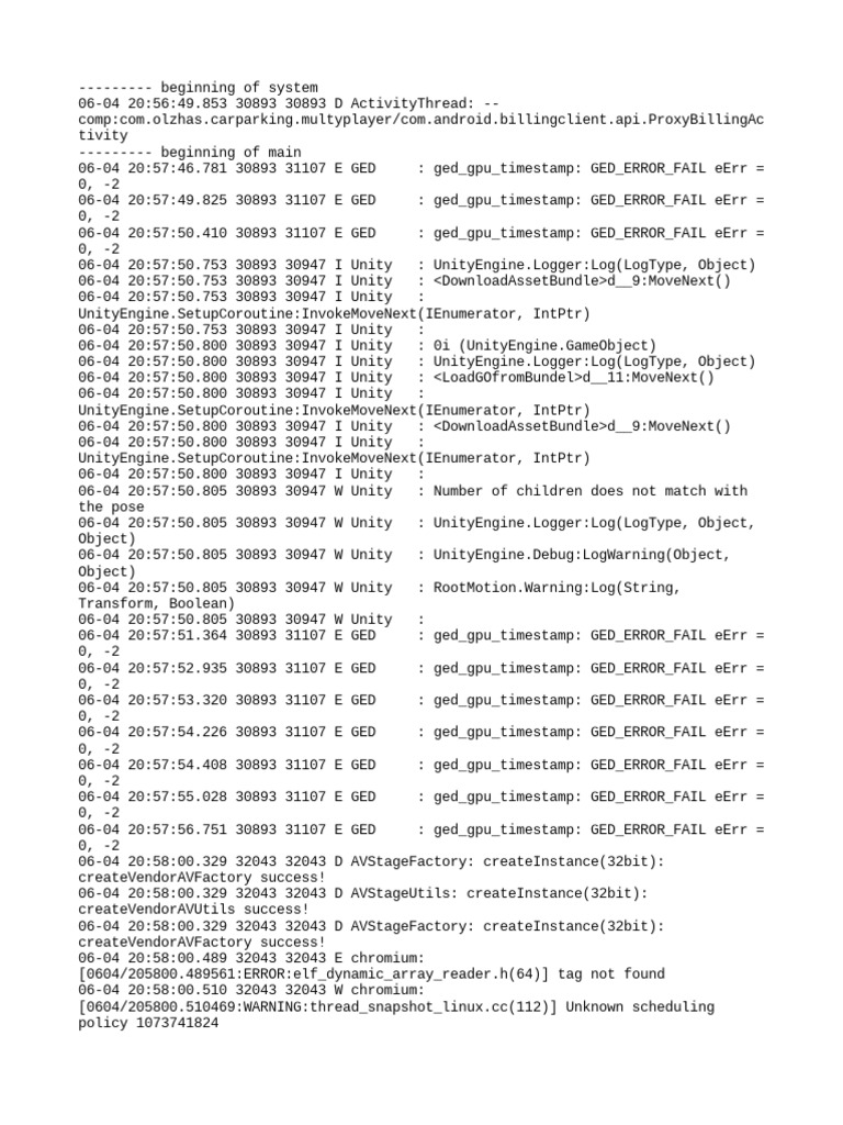 Unity Game Crash Log Analysis | PDF | Operating System Technology | Computer Programming