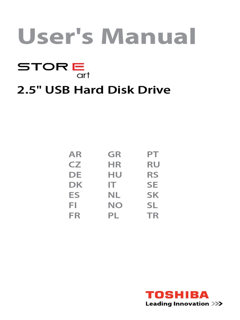 Toshiba 2.5" USB HDD User Manual | PDF | Hard Disk Drive | Operating System