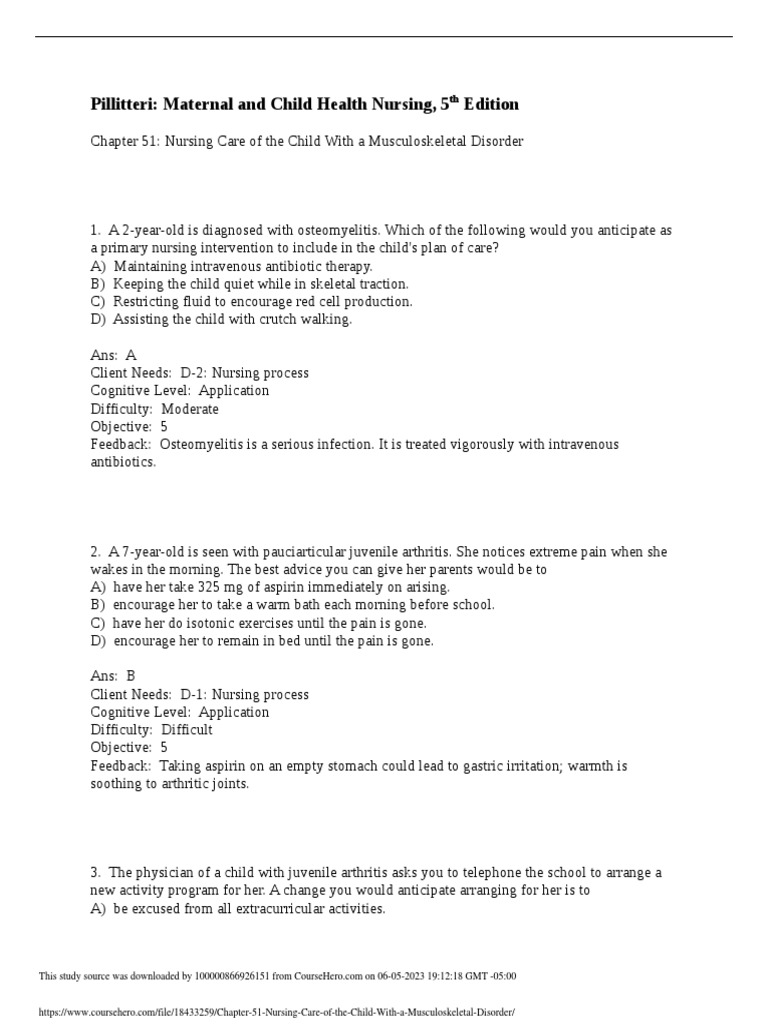 Pillitteri: Maternal and Child Health Nursing, 5 Edition | PDF ...