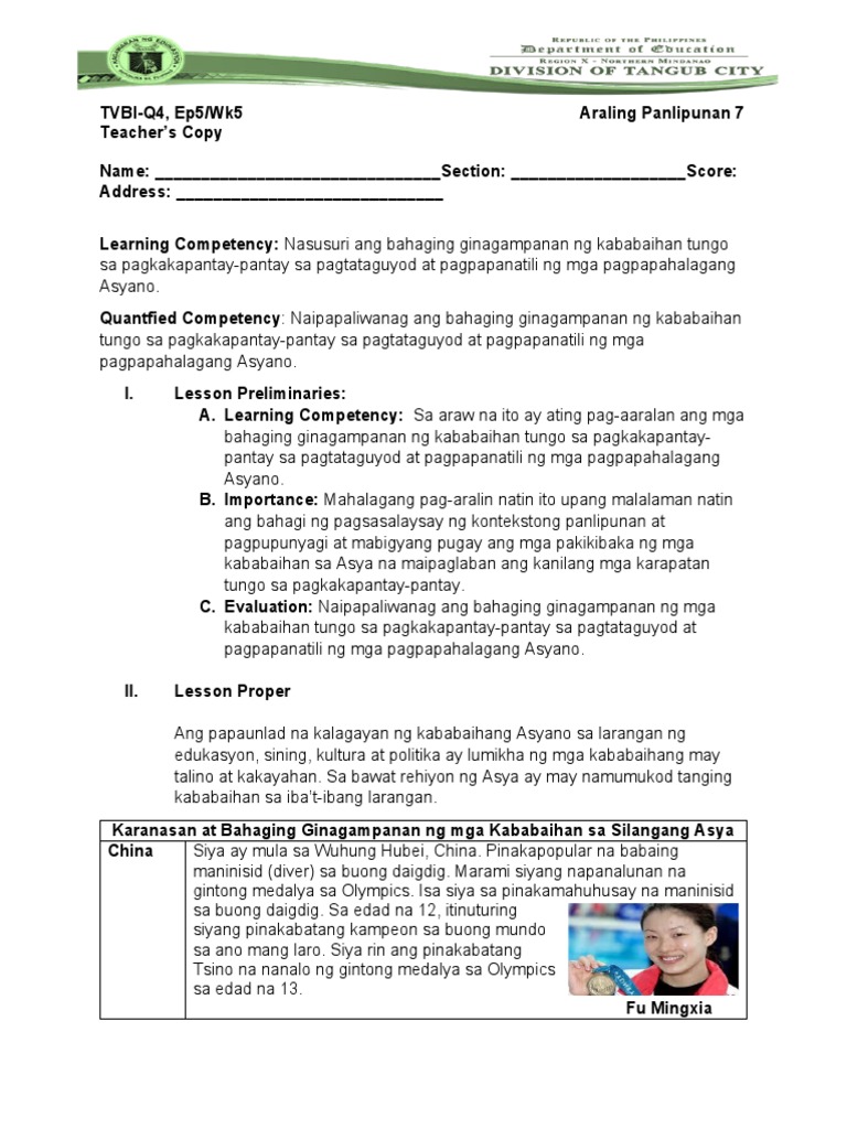 Araling-Panlipunan-7-Q4-Episode-5 - TEACHERS | PDF