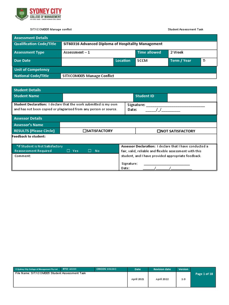 Managing Conflict in Hospitality Settings | PDF | Plagiarism | Communication