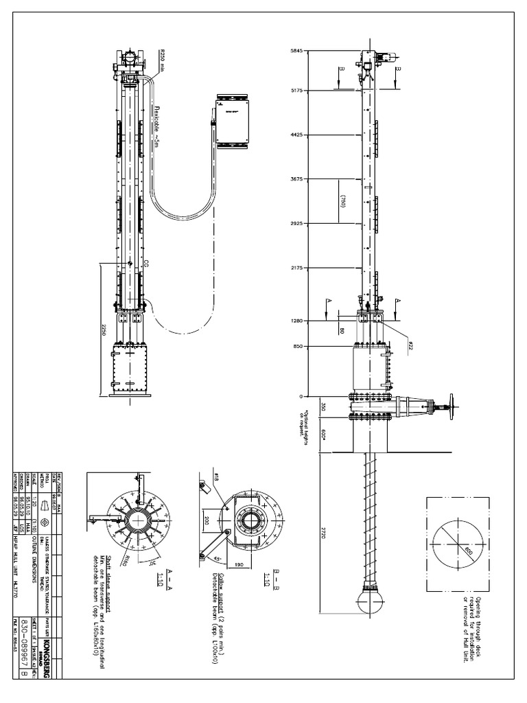 HiPAP HL3770 Hull Unit Outline Dim | PDF