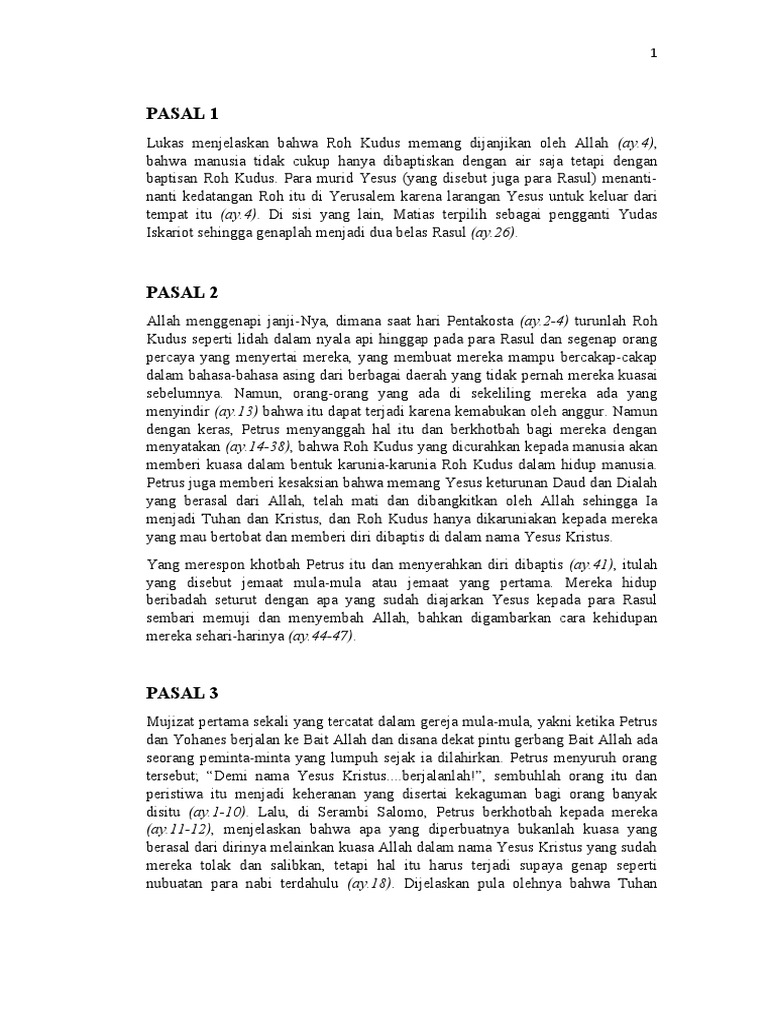 Tugas Ringkasan Kisah para Rasul | PDF