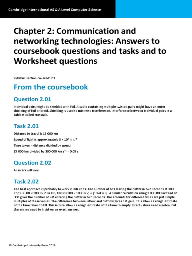Chapter 2 Answers | PDF