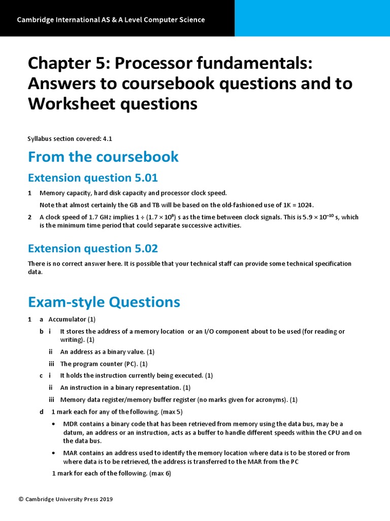 Chapter 5 Answers | PDF