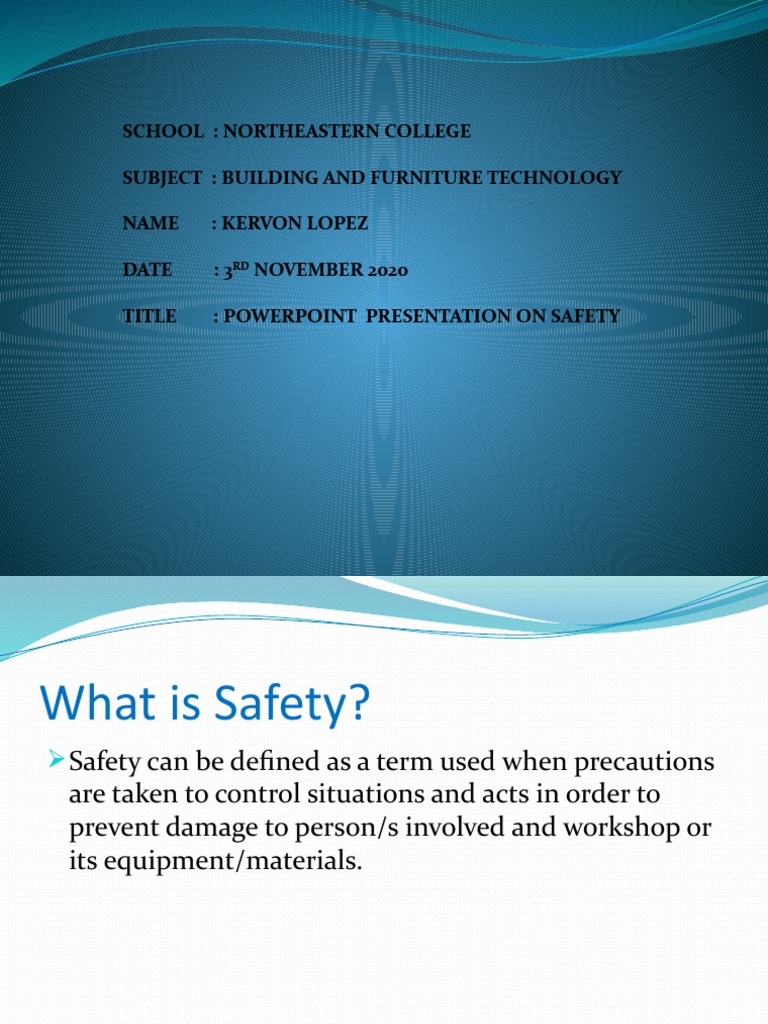 B&FT PowerPoint Presentation On Safety | PDF