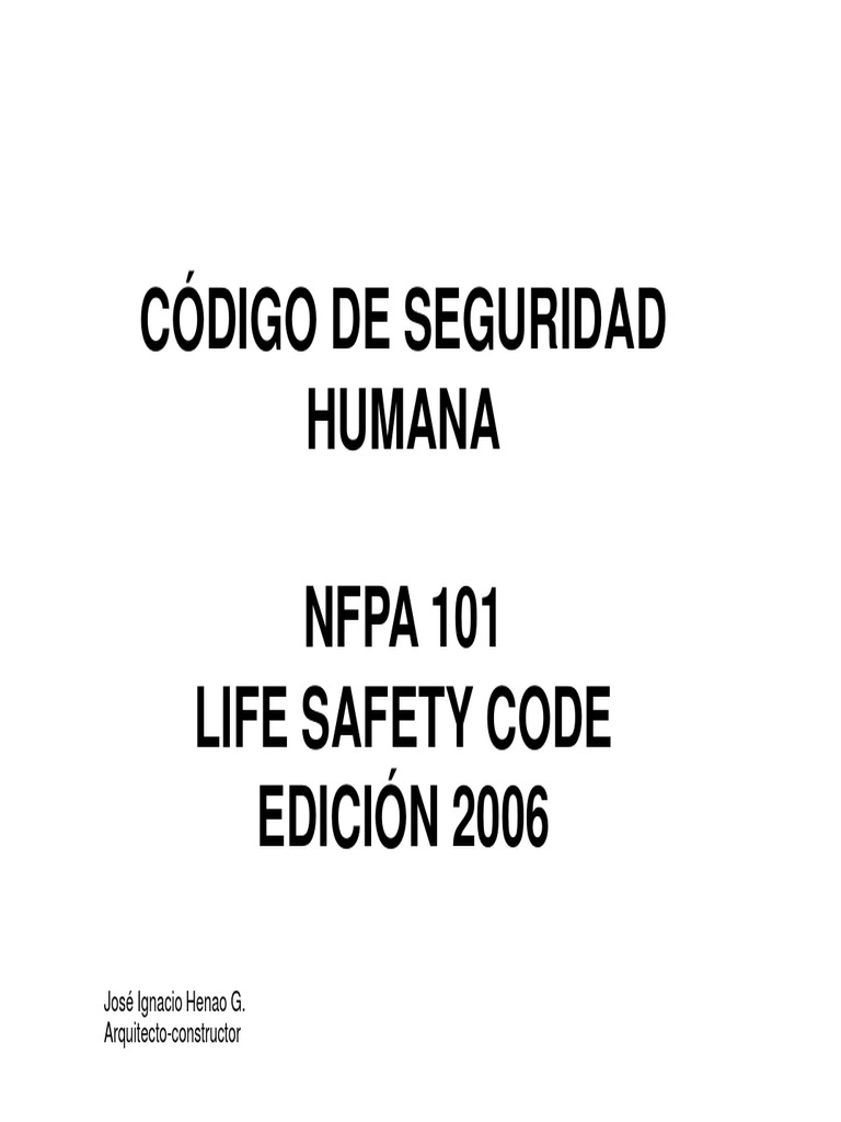 Nfpa 101 2006 Codigo de Seguridad Humana | PDF | Hogar, jardinería y bricolaje | Tecnología