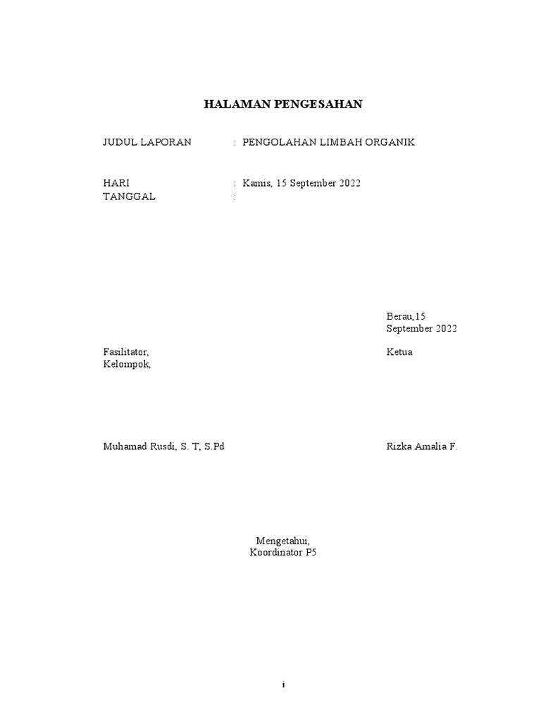 Halaman Pengesahan | PDF