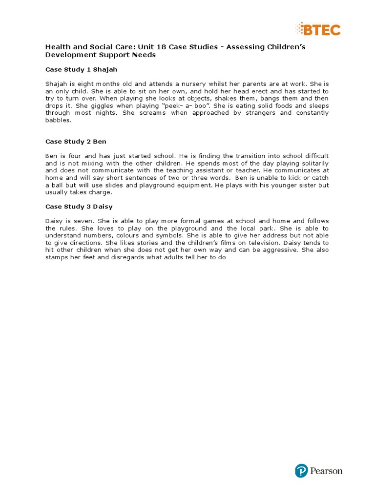 Unit 18 Case Studies: Child Development | PDF