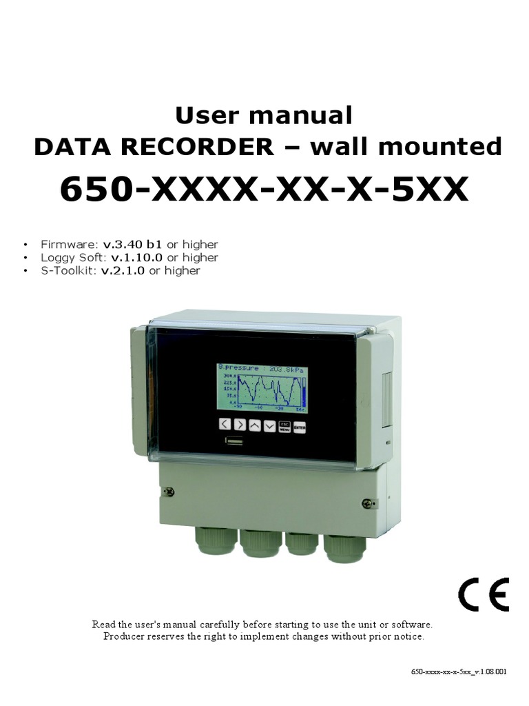 User manual DATA RECORDER – wall mounted 650-XXXX-XX-X-5XX | PDF