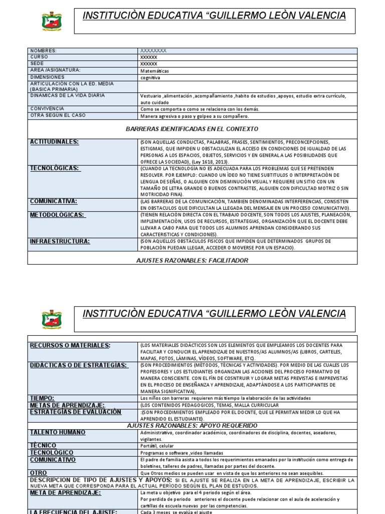 Formato - Piar Modelo Con Orientacion | PDF